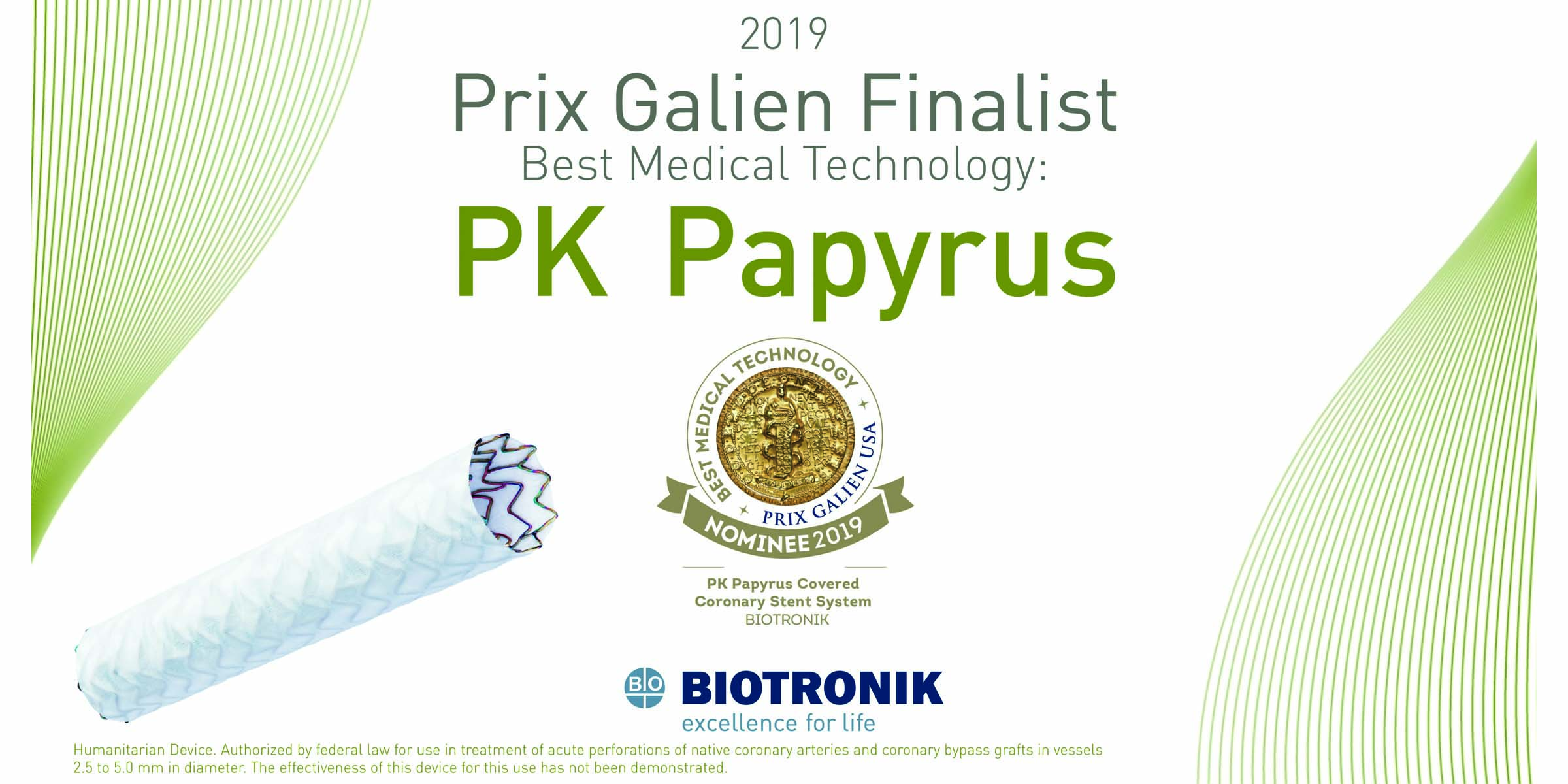 PK Papyrus covered coronary stent selected as finalist in Prix Galien ...